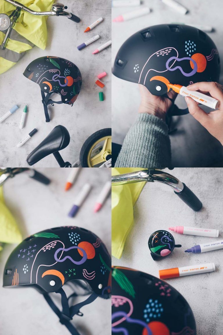 DIY Fahrradhelm verschönern - Fahrradhelm einfach aufpeppen - Upcycling