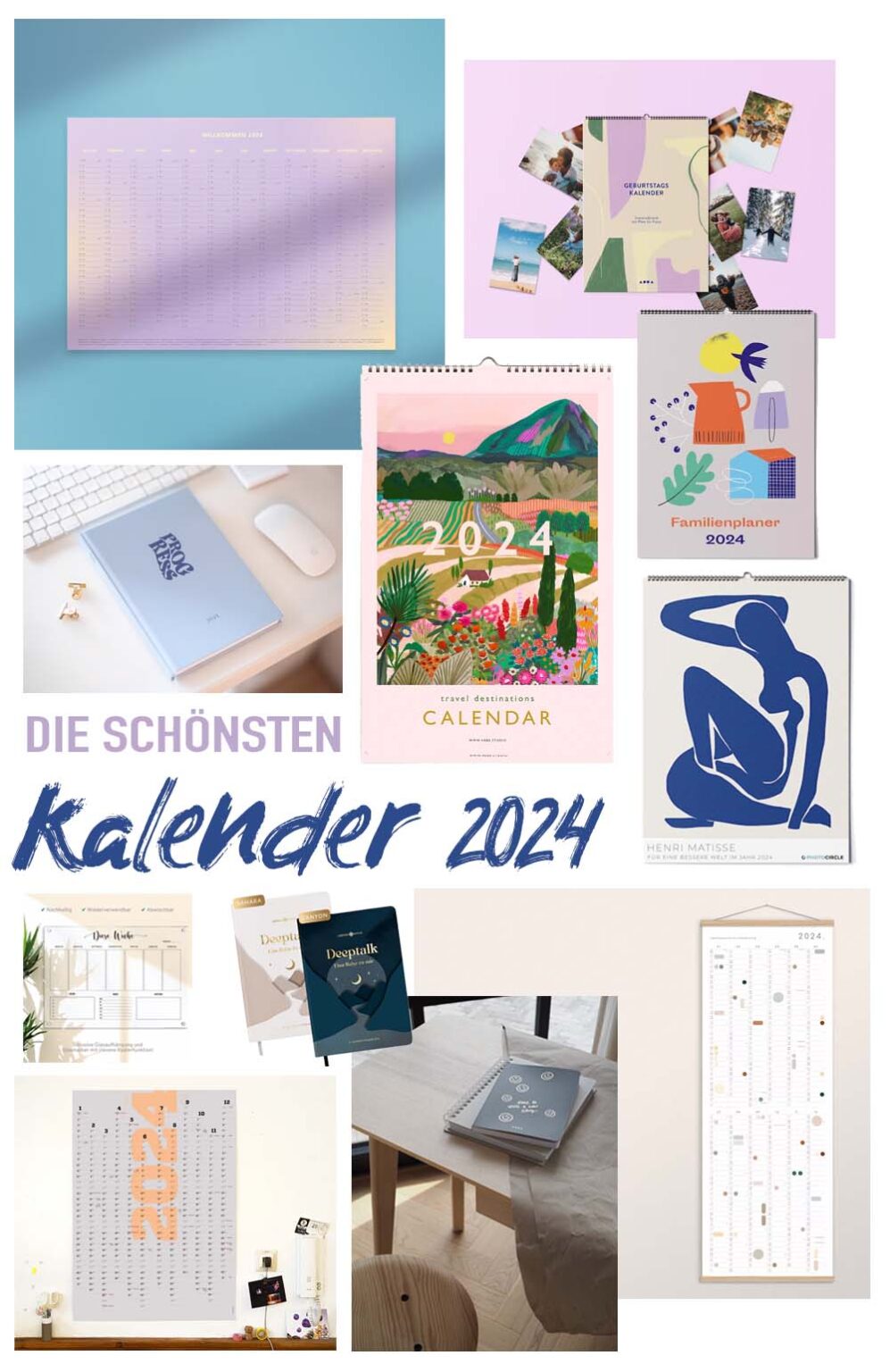 Die schönsten Kalender 2024 - Wandkalender, Familienkalender und Co.