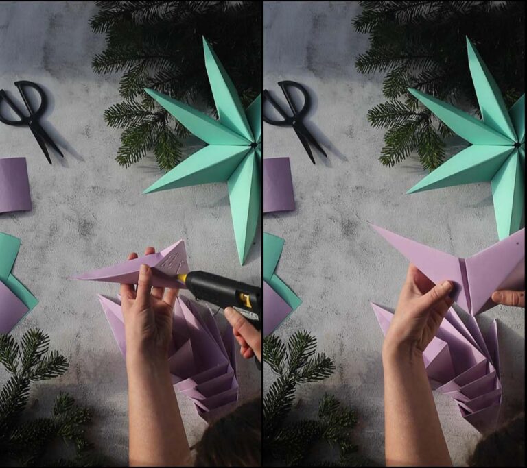 Einfache Faltsterne selbermachen Weihnachtsstern Faltanleitung